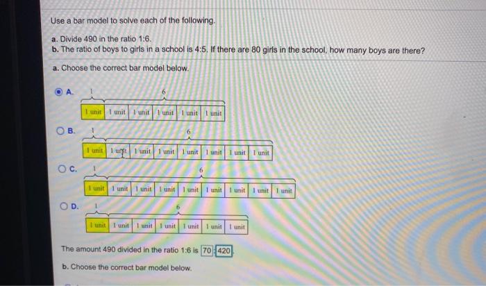 Solved Use A Bar Model To Solve Each Of The Following A Chegg