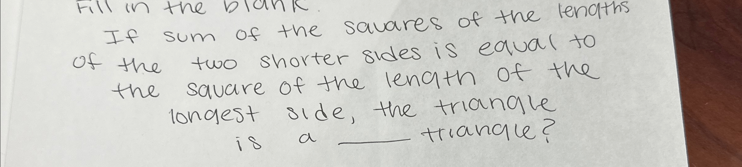 Solved If sum of the squares of the lengths of the two | Chegg.com