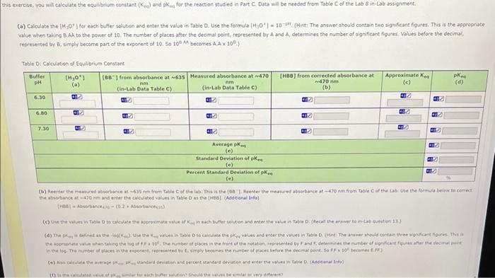 s exercse. rou will calculate the equssium constant | Chegg.com