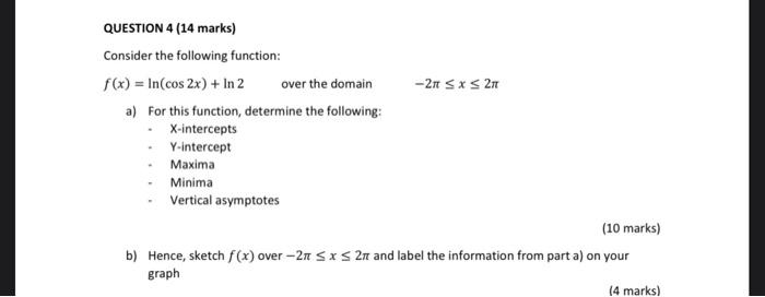 Solved QUESTION 4 (14 marks) Consider the following | Chegg.com