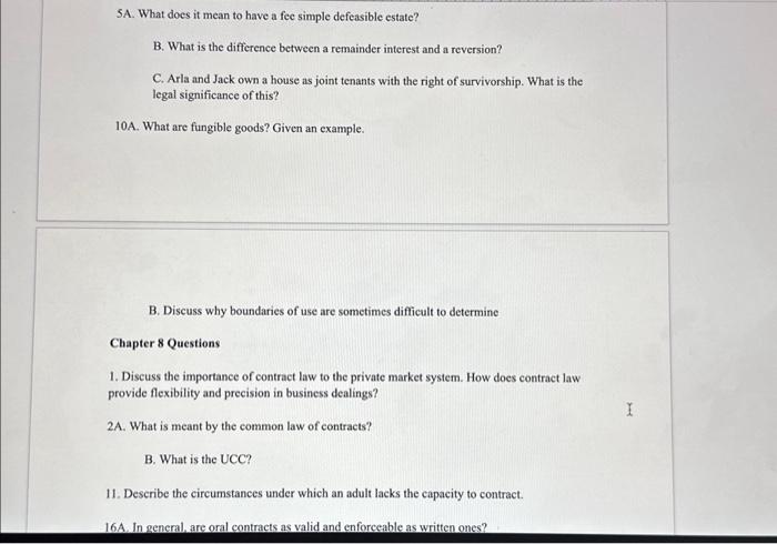 Solved SA. What does it mean to have a fee simple defeasible | Chegg.com