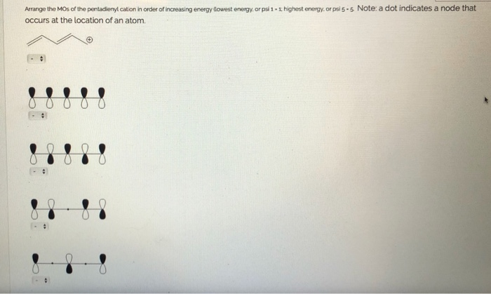 Solved Arrange the Mos of the pentadienyl cation in order of | Chegg.com