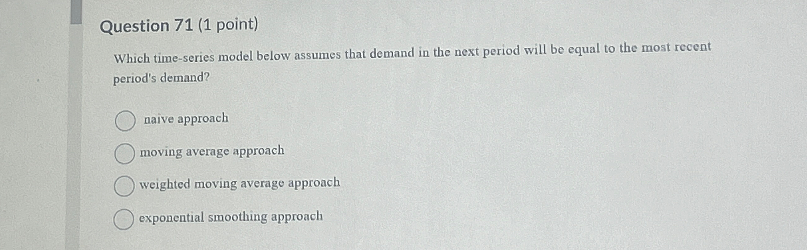 Solved Question 71 (1 ﻿point)Which time-series model below | Chegg.com