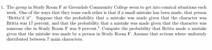 Solved 1. The group in Study Room F at Greendale Community | Chegg.com