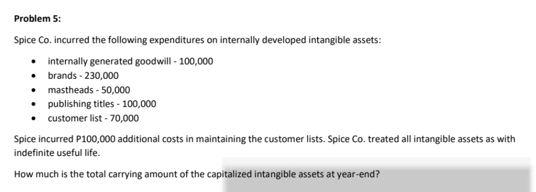Solved Problem 5:Spice Co. ﻿incurred the following | Chegg.com