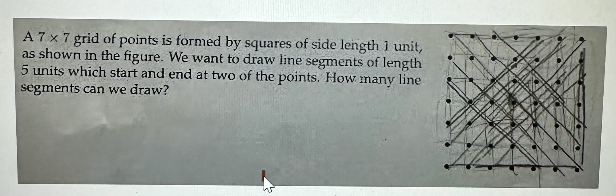 Solved A 7×7 ﻿grid of points is formed by squares of side | Chegg.com