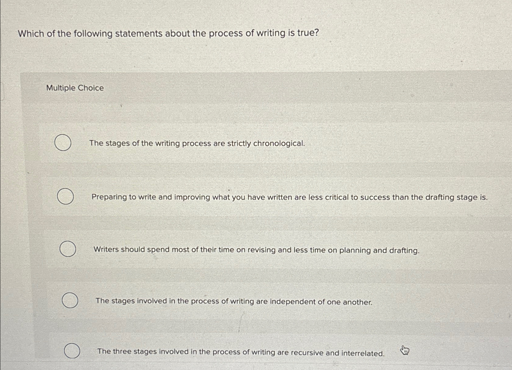 Solved Which of the following statements about the process | Chegg.com