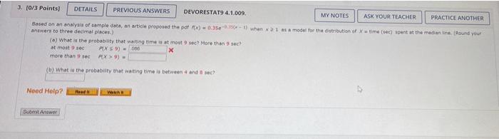 Solved 3. (0/3 Points) DETAILS PREVIOUS ANSWERS DEVORESTAT9 | Chegg.com