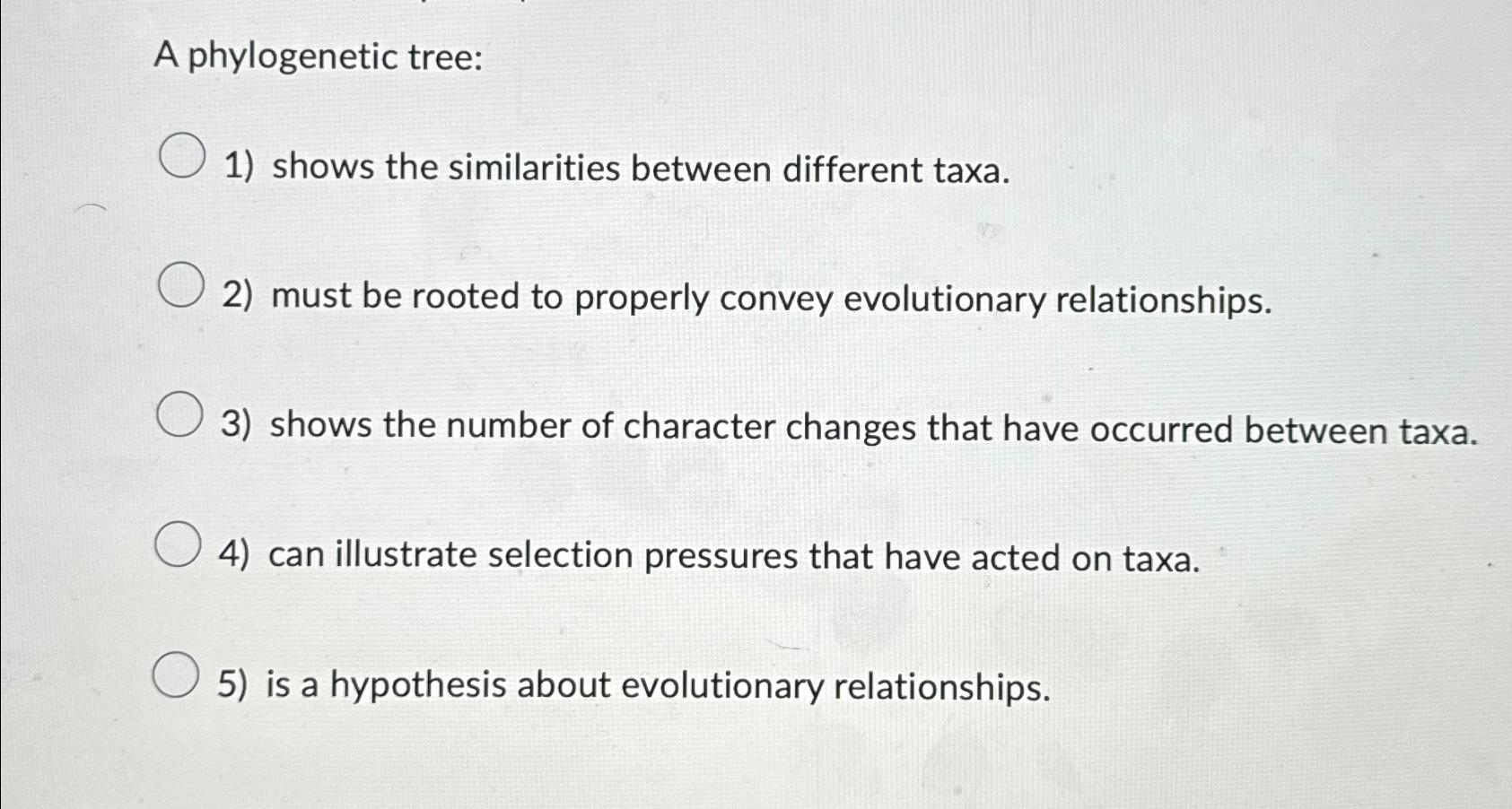 Solved A phylogenetic tree:shows the similarities between | Chegg.com