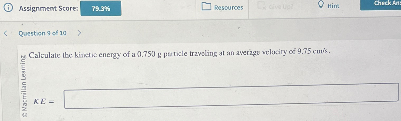 Solved Assignment Score:ResourcesHintQuestion 9 ﻿of | Chegg.com
