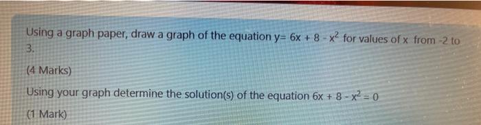 Solved Using a graph paper, draw a graph of the equation | Chegg.com