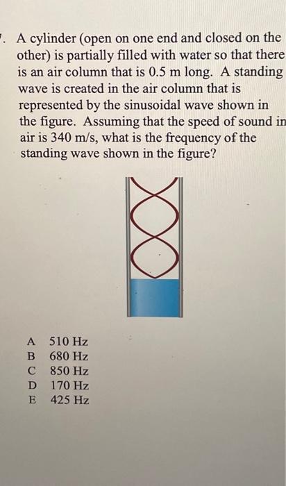 Solved A cylinder (open on one end and closed on the other) | Chegg.com