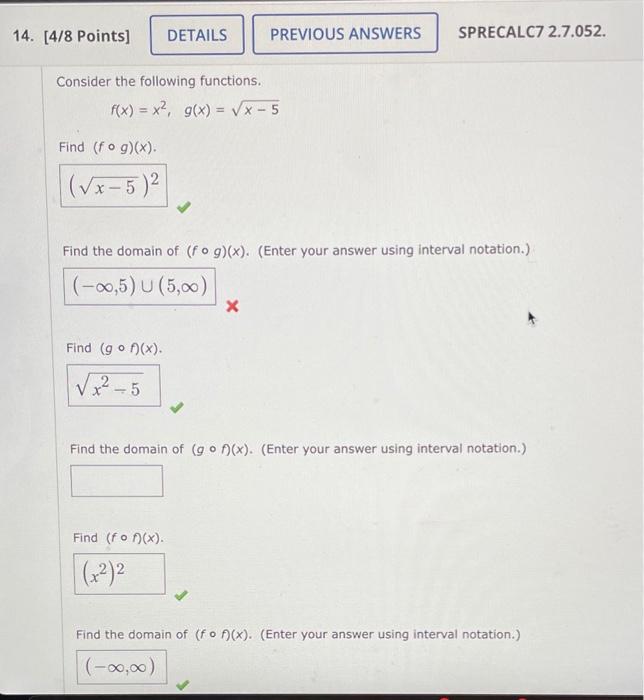 Solved 14 [4 8 Points] Details Previous Answers