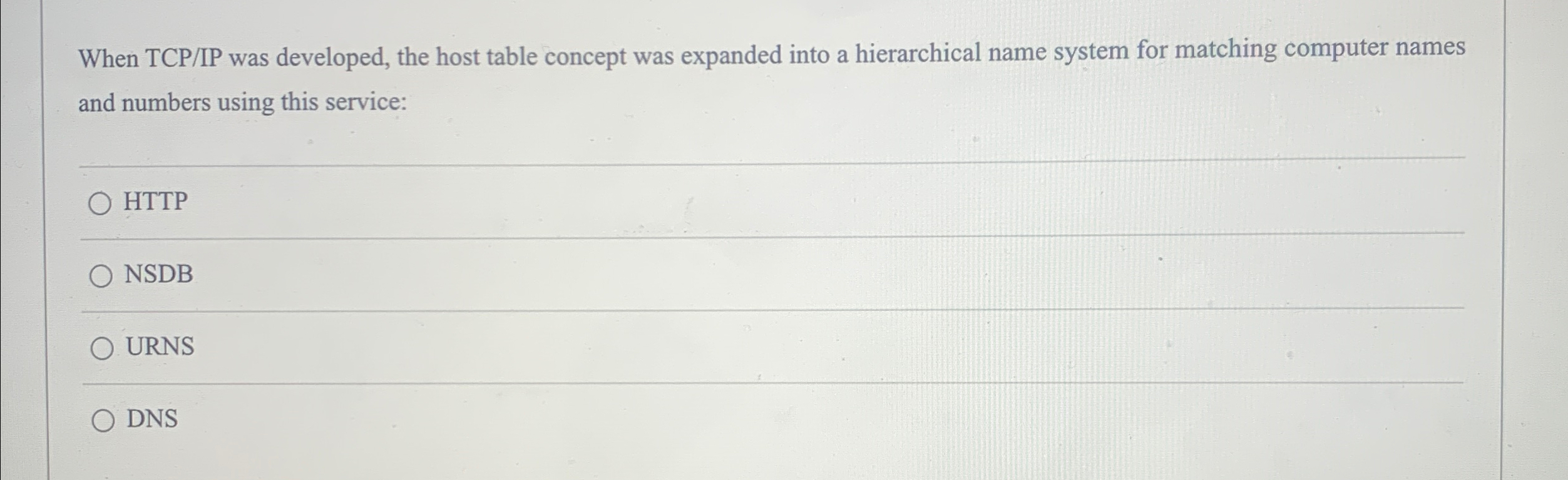 Solved When TCP/IP was developed, the host table concept was | Chegg.com