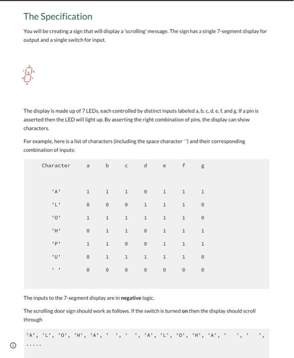Solved You will be creating a sign that will display a | Chegg.com