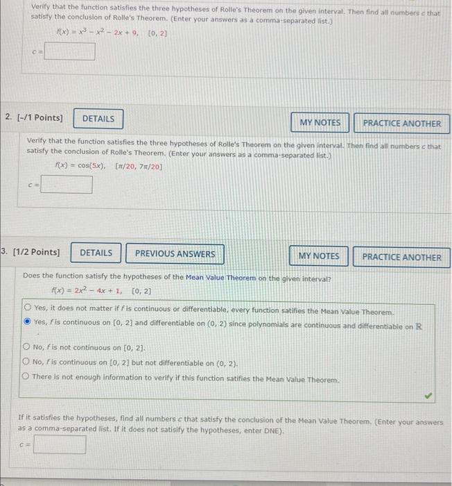 Solved Verify that the function satisfies the three | Chegg.com