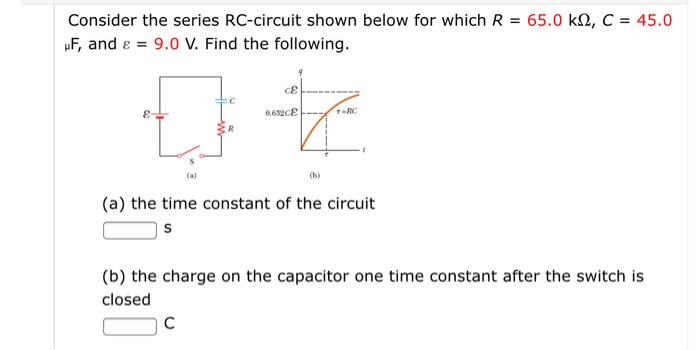 Solved Consider the series RC-circuit shown below for which | Chegg.com