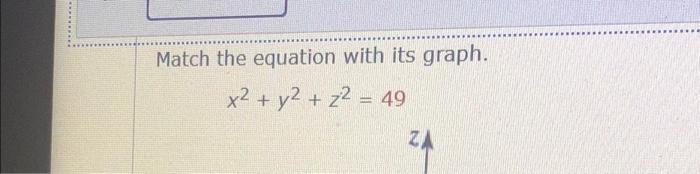 Solved Match the equation with its graph. x2 + y2 + 22 - 49 | Chegg.com