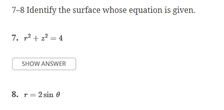 Solved 8 ﻿Identify the surface whose equation is given. | Chegg.com