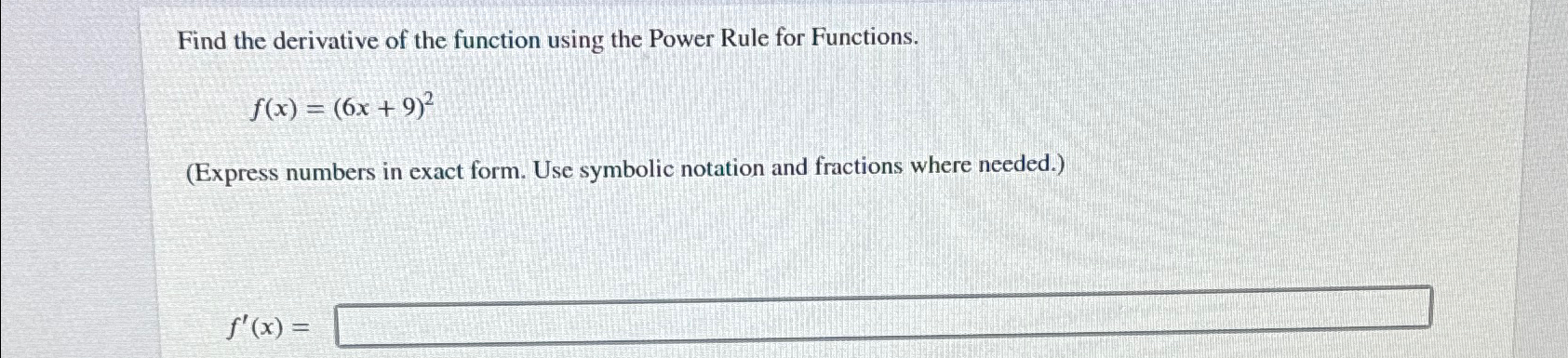 Solved Find the derivative of the function using the Power | Chegg.com