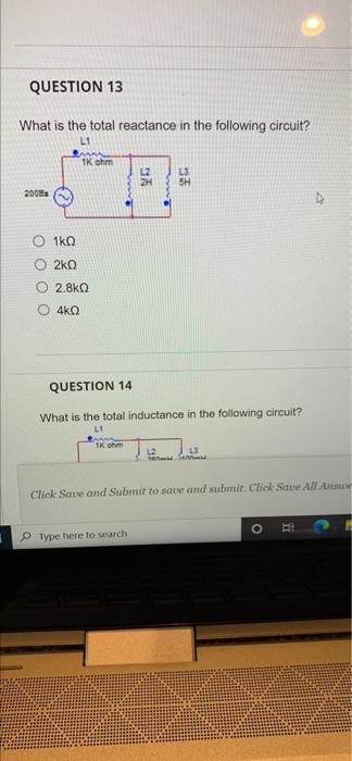 Solved QUESTION 13 What is the total reactance in the | Chegg.com