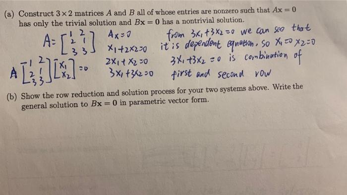 Solved (a) Construct 3×2 matrices A and B all of whose | Chegg.com