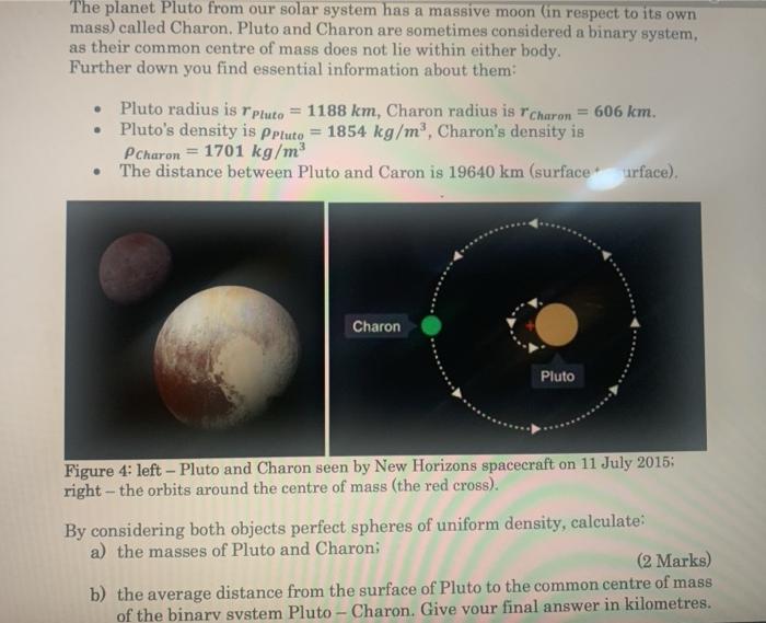 Solved The planet Pluto from our solar system has a massive | Chegg.com