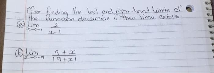 Solved After finding the left and right-hand limits of the | Chegg.com