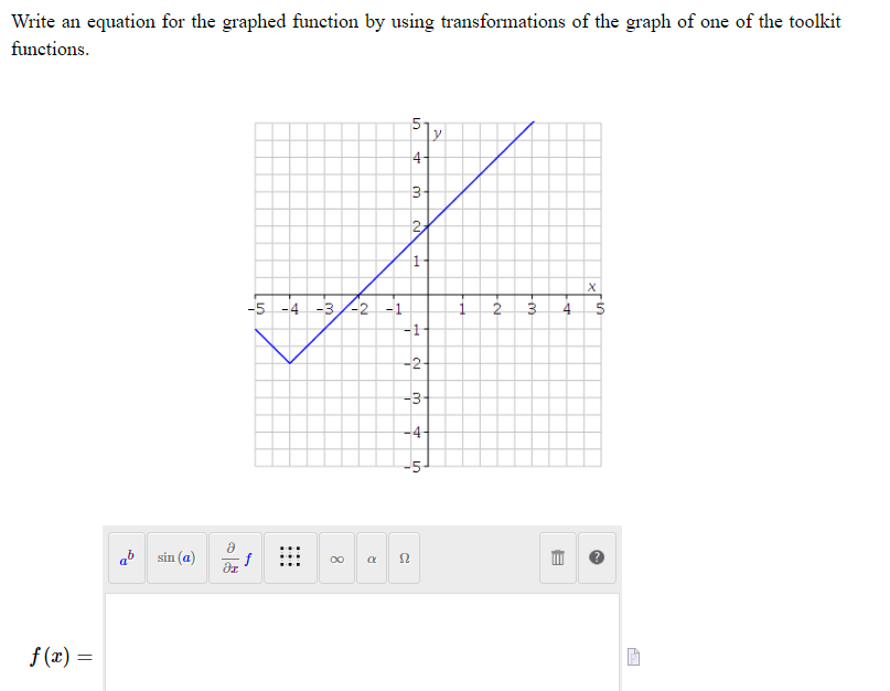 Solved Write an equation for the graphed function by using | Chegg.com