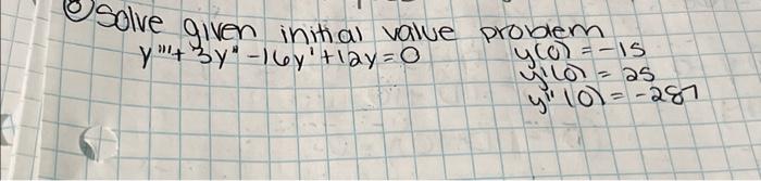 Solved - Solve given initial value problem | Chegg.com