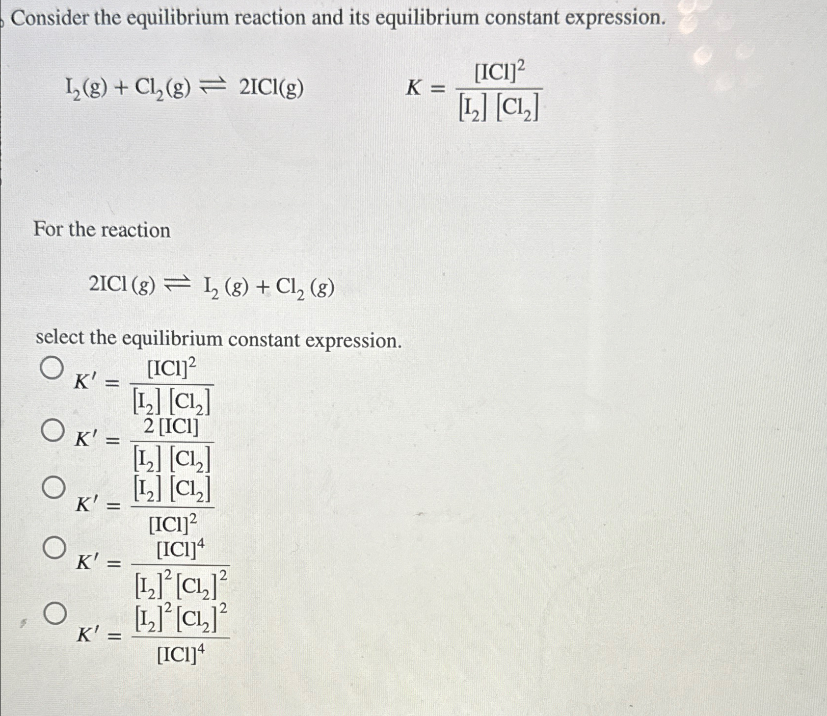 Solved Consider the equilibrium reaction and its equilibrium | Chegg.com