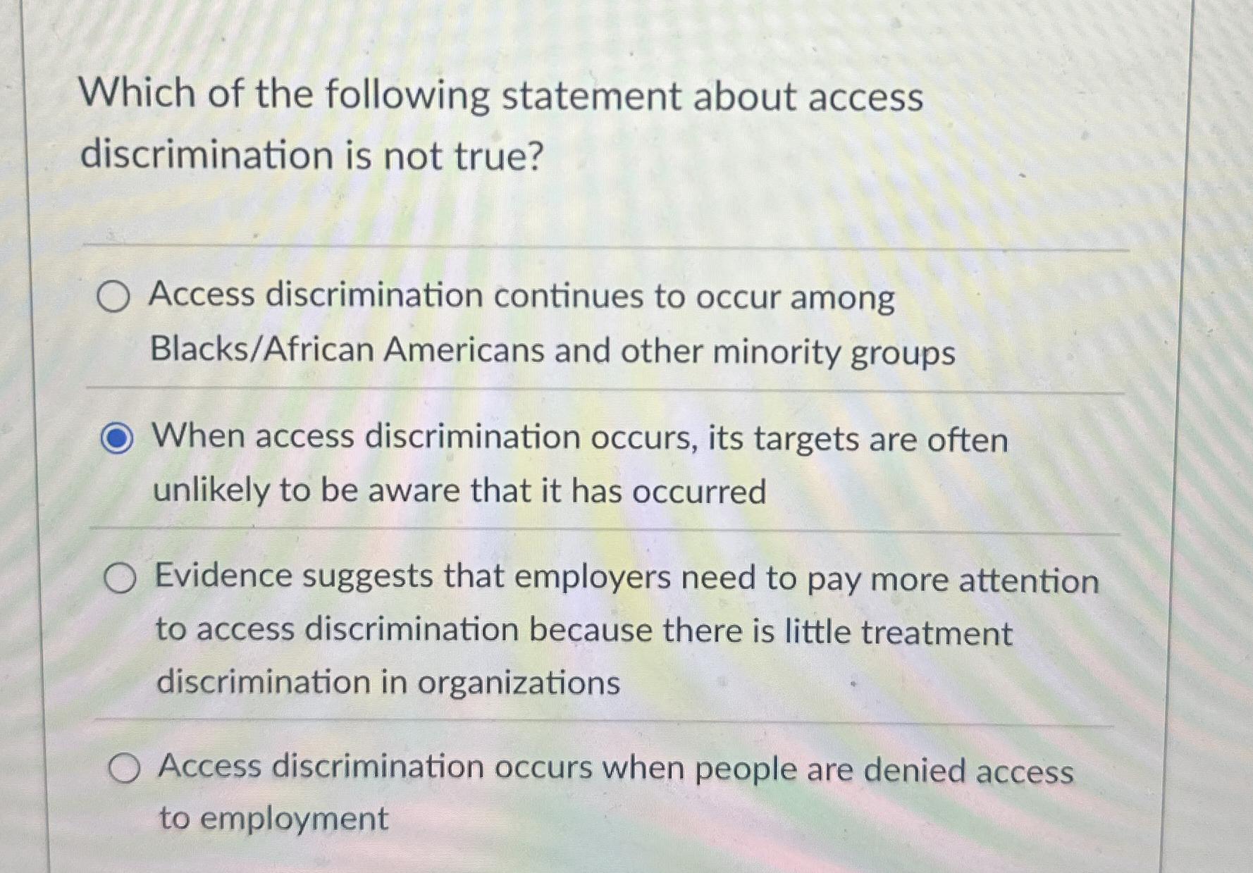 Which of the following statement about access | Chegg.com