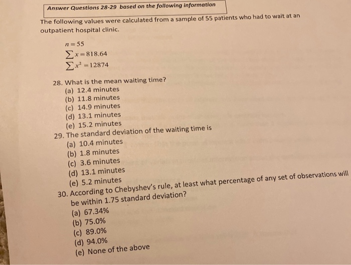 Solved Answer Questions 28-29 based on the following | Chegg.com
