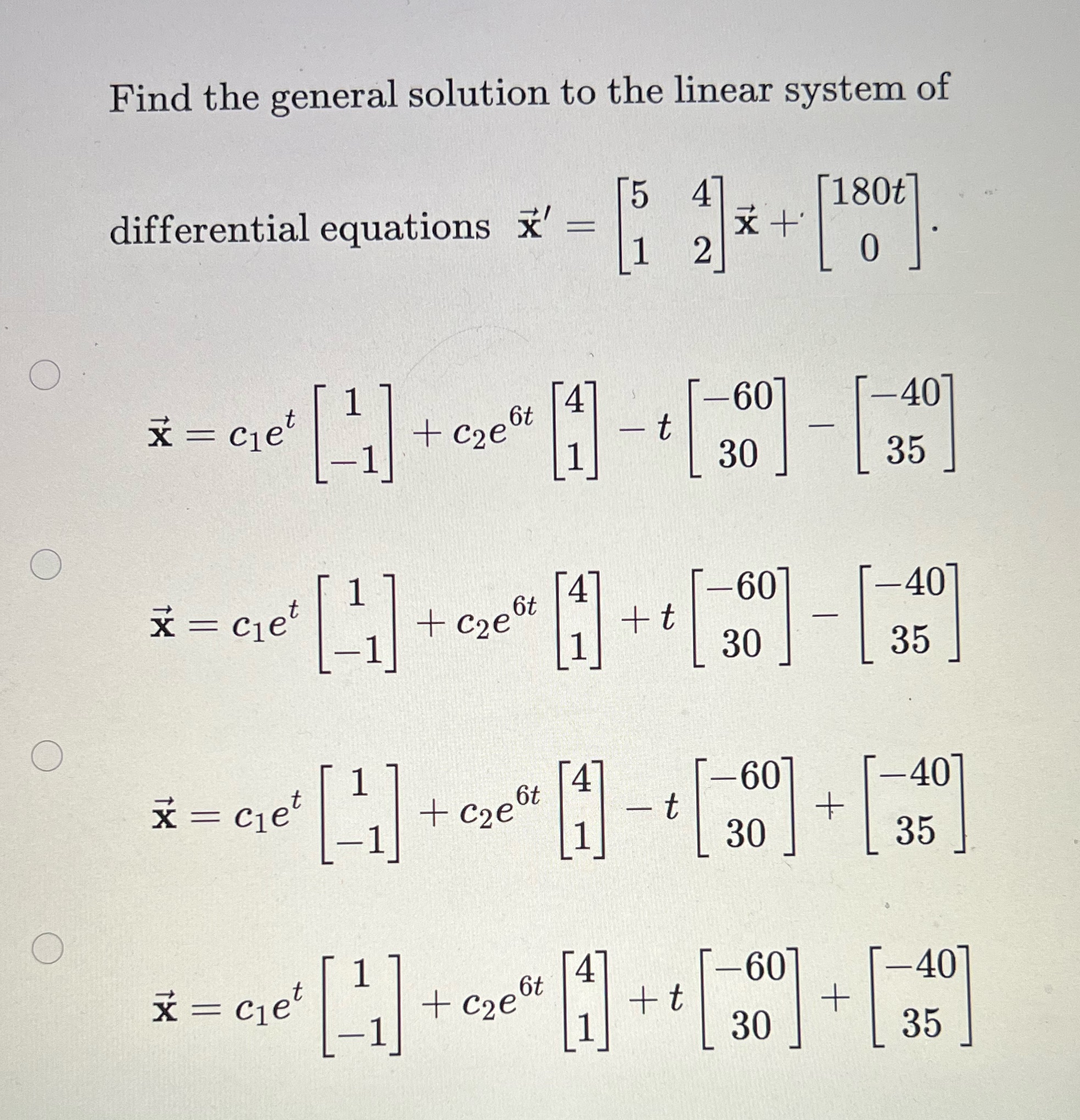 Solved Find the general solution to the linear system | Chegg.com