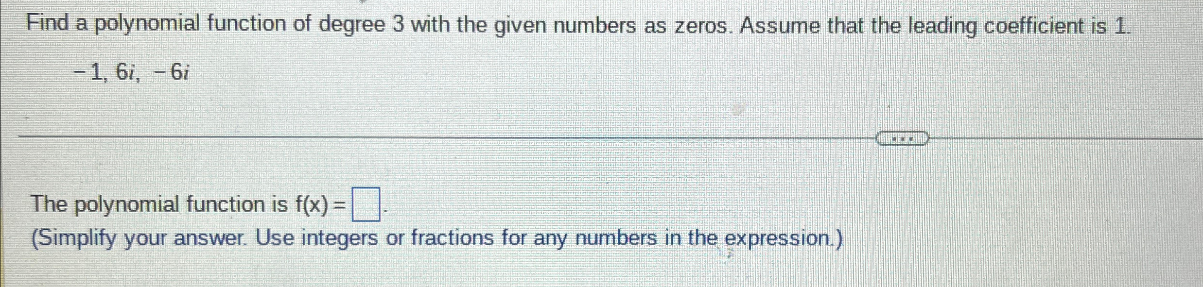 Find a polynomial function of degree 3 ﻿with the | Chegg.com