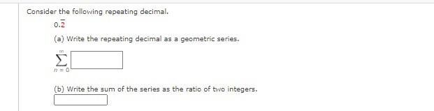 Solved Consider the following repeating decimal. 0.3 (a) | Chegg.com Solved Consider the following repeating decimal. 0.3 (a) | Chegg.com