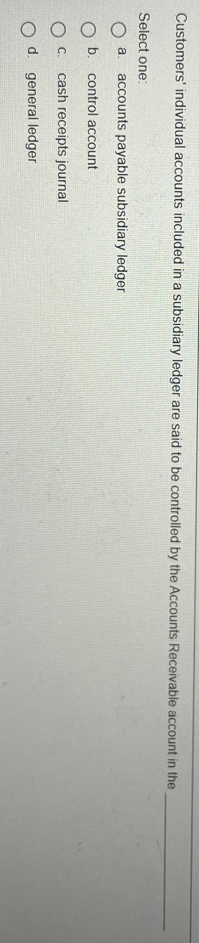 Solved Customers' individual accounts included in a | Chegg.com