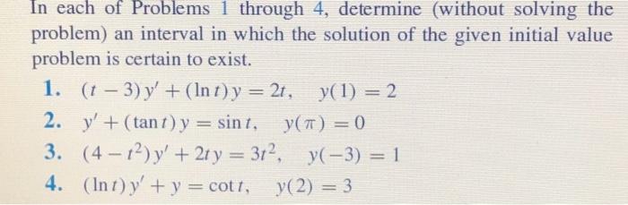 Solved In Each Of Problems 1 Through 4 Determine Without