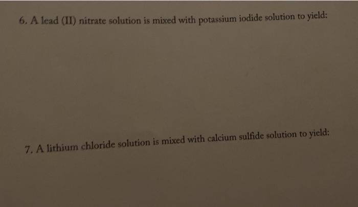 Solved Identify from the following mixtures (problems 4-7) | Chegg.com