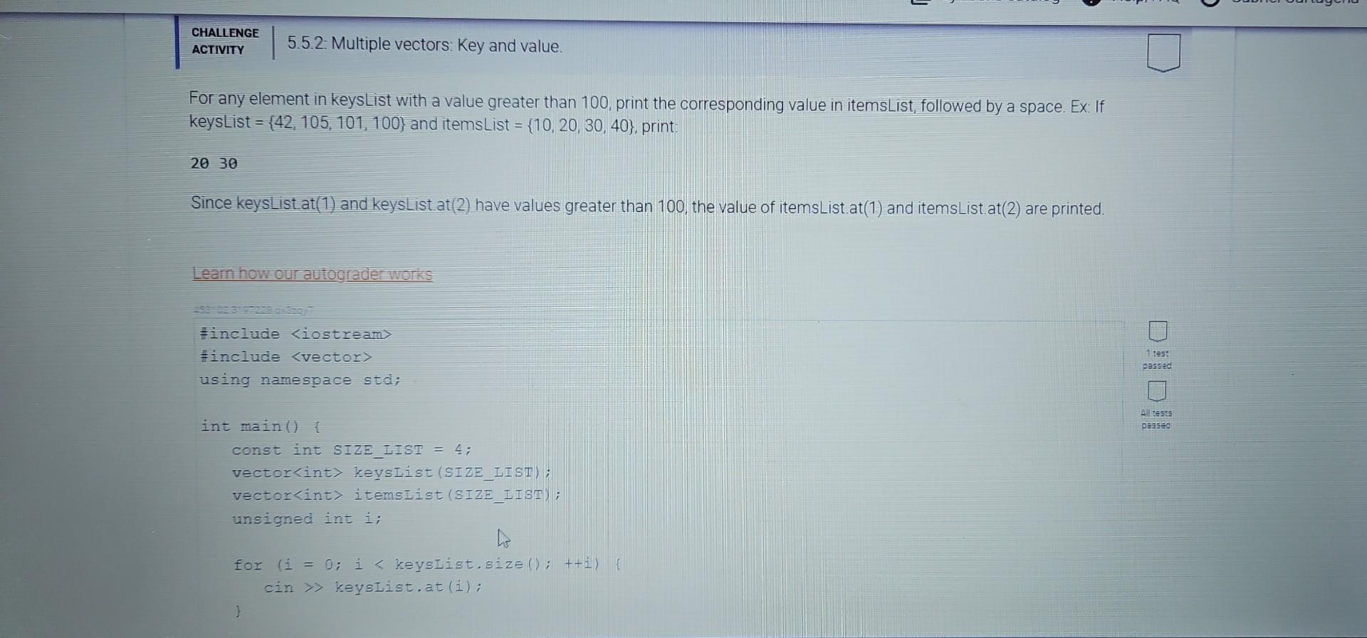 For any element in keysList with a value greater than | Chegg.com