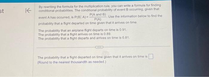 Solved st K By rewriting the formula for the multiplication | Chegg.com