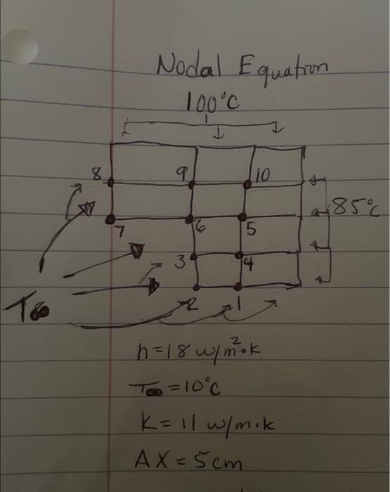 Solved Nodal Equation 100°C I 8 9 10 a 8500 7 16 LO 3 14 To | Chegg.com