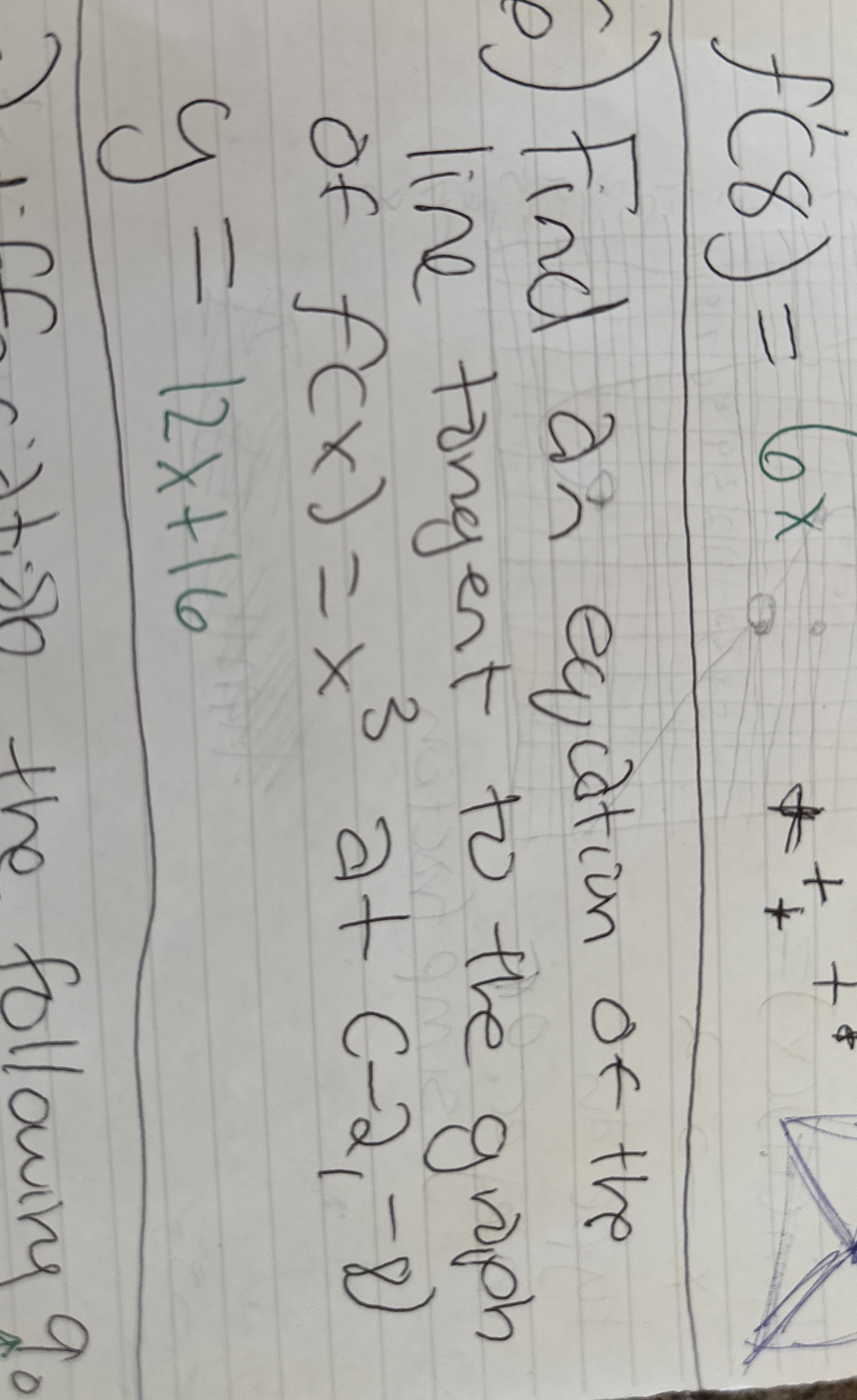 Solved b) ﻿Find an equation of the line tangent to the groph | Chegg.com