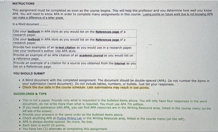 Solved INSTRUCTIONS This assignment must be completed as | Chegg.com