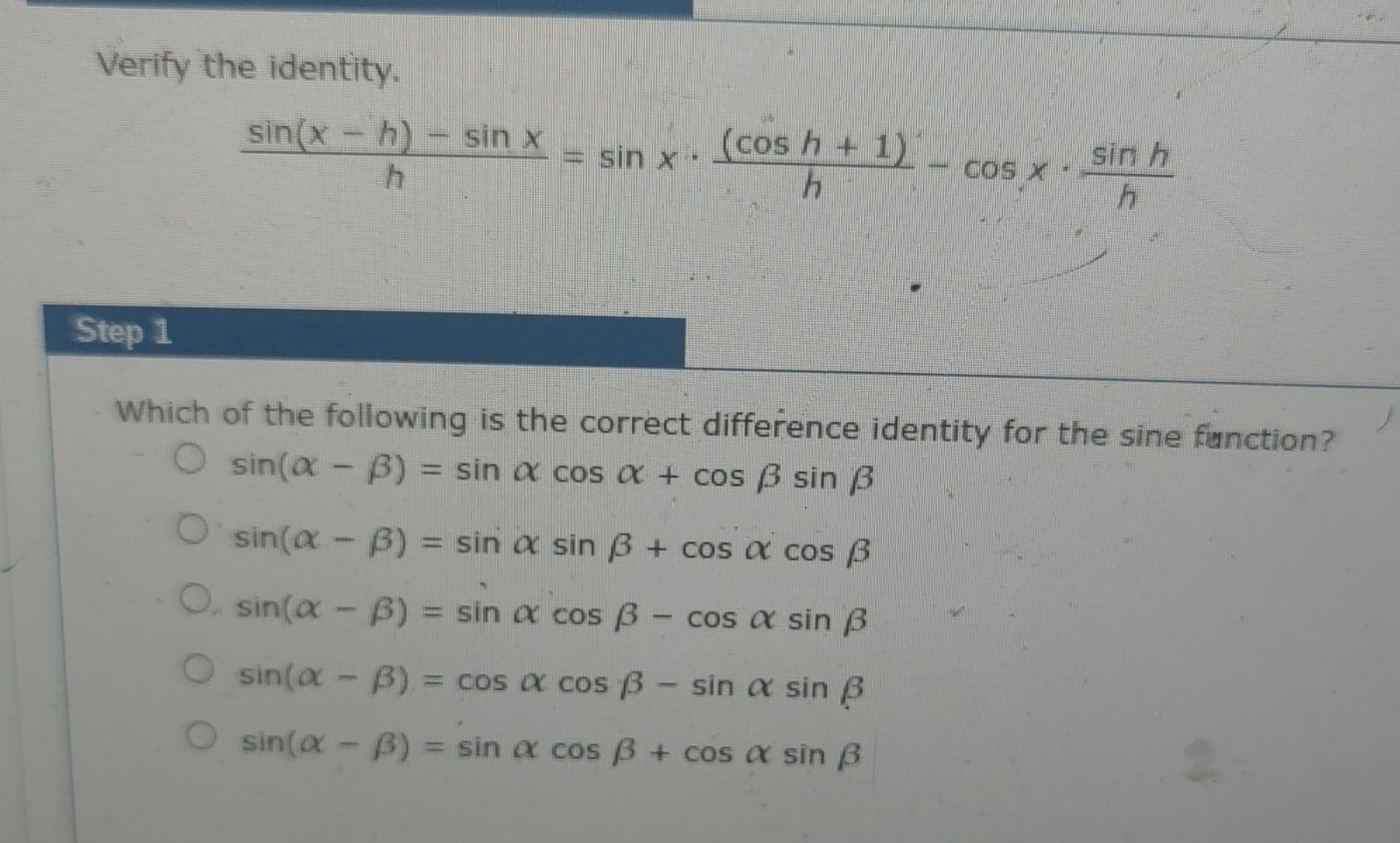 Solved Verify the identity. | Chegg.com