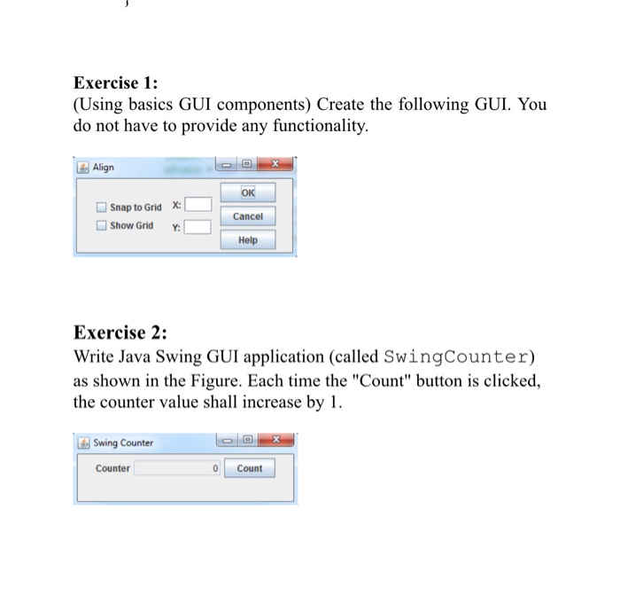 Solved Java GUI - Part 1 Lab Objectives To become familiar | Chegg.com
