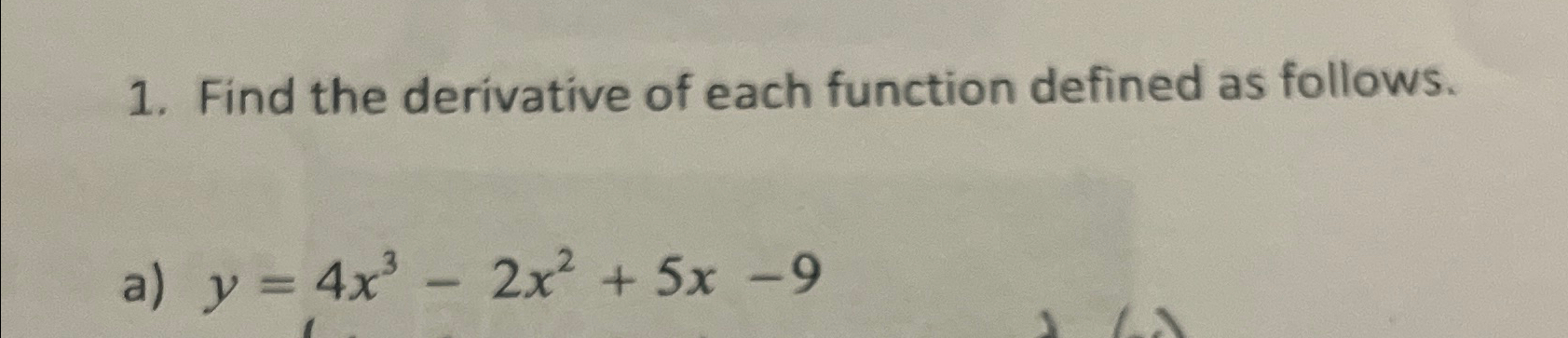 Solved Find the derivative of each function defined as | Chegg.com