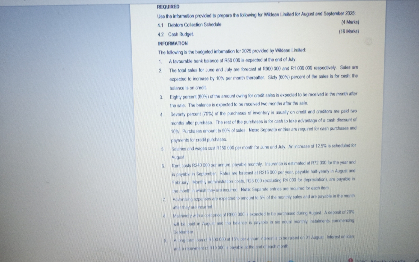 Solved REQUIREDUse the information provided to prepare the | Chegg.com