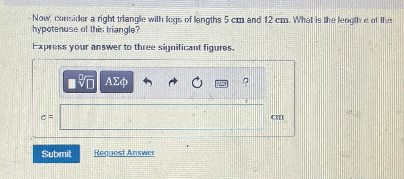 Solved Now Consider A Right Triangle With Legs Of Lengths Chegg
