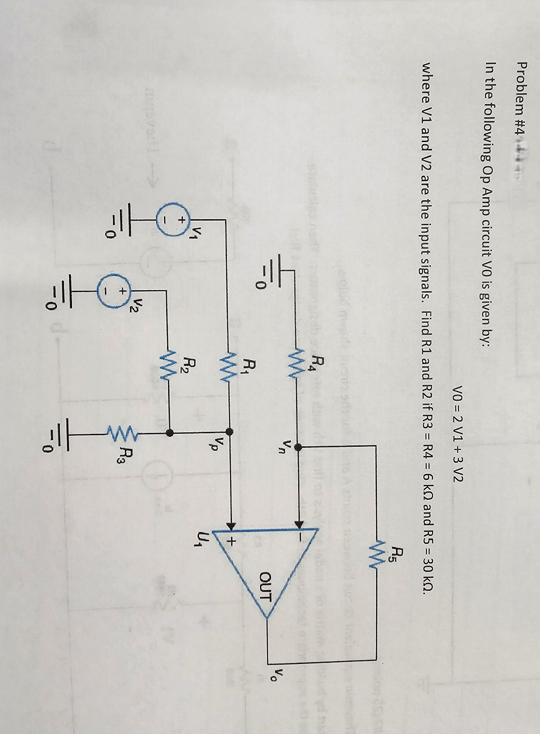 Solved Problem #4In the following Op Amp circuit V0 ﻿is | Chegg.com